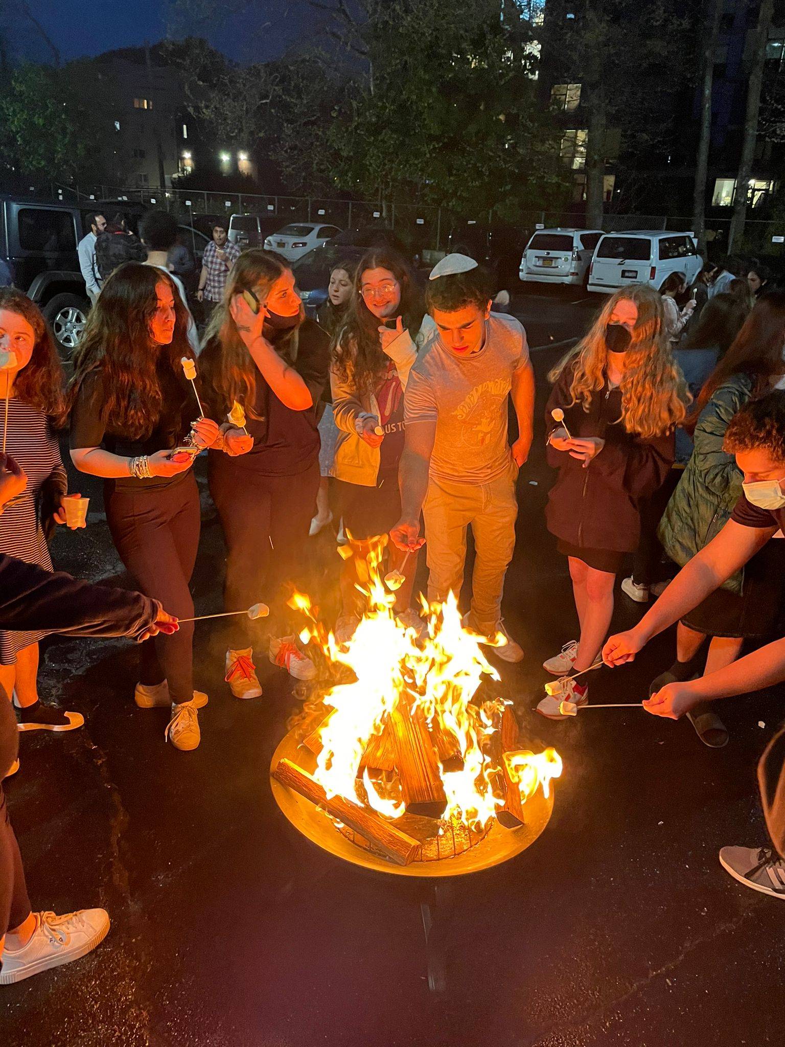 Bonfire at SGF Lag BaOmer Event - Shevet Glaubach Fellowship